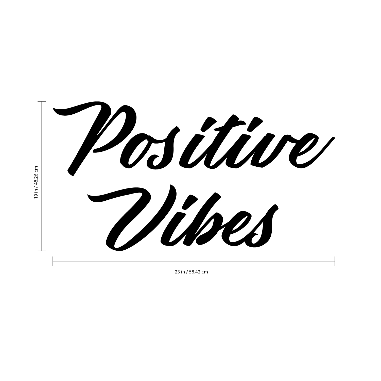 Positive Vibes Inspirational Quotes Wall Art Vinyl Decal 12 X 23