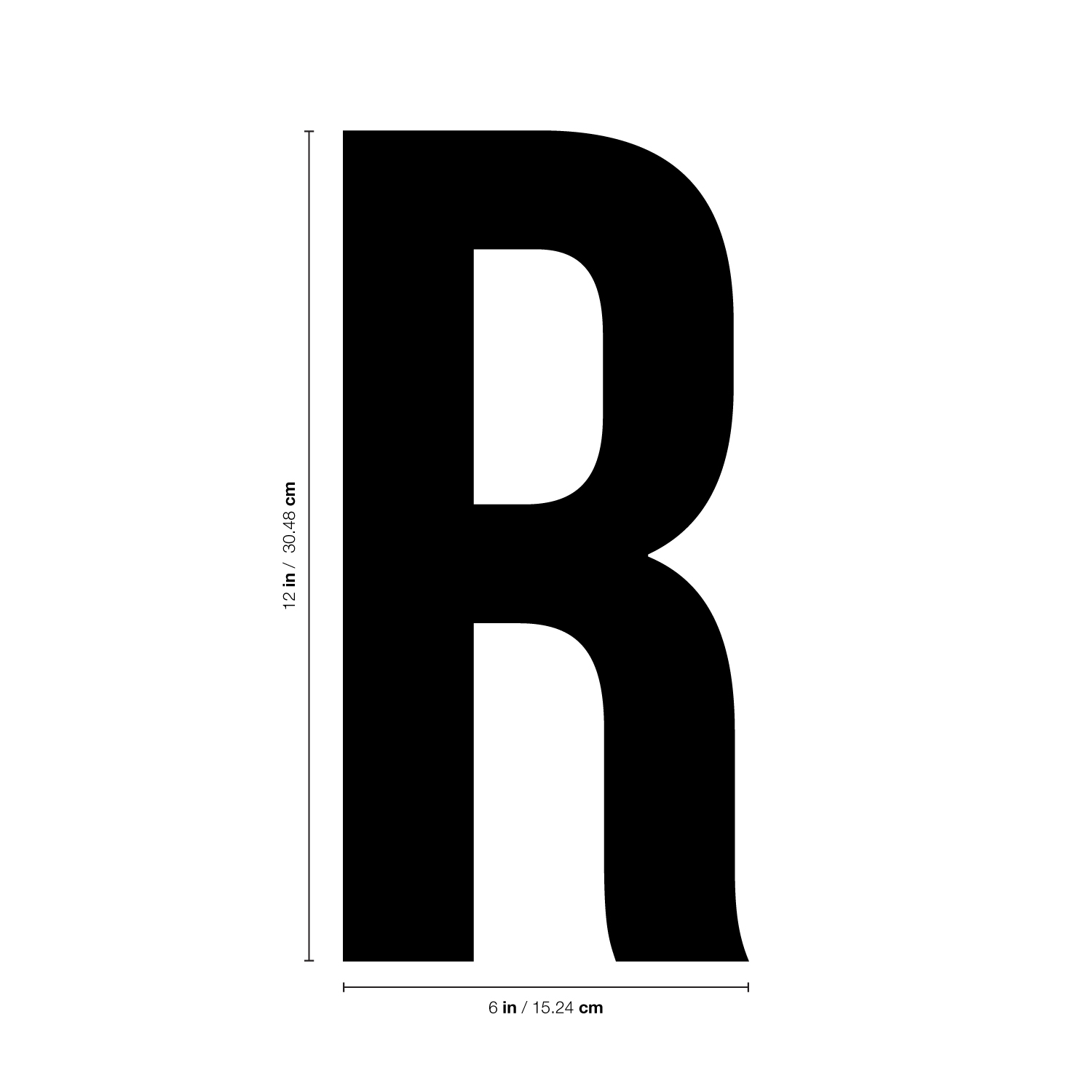 Vinyl Wall Art Decal - Large Alphabet Single Letter *R* - 12* x 6 ...