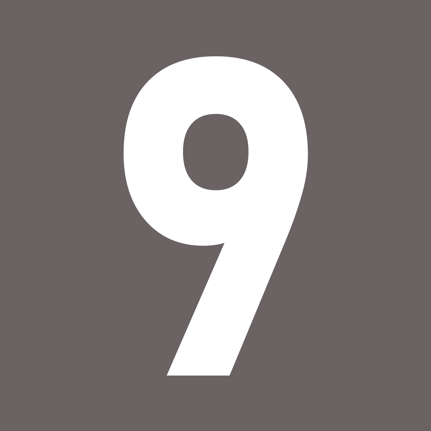 Large Single Number 9-5 x 2.8" - White 5" x 2.8" Wall Art Decal Vinyl ...