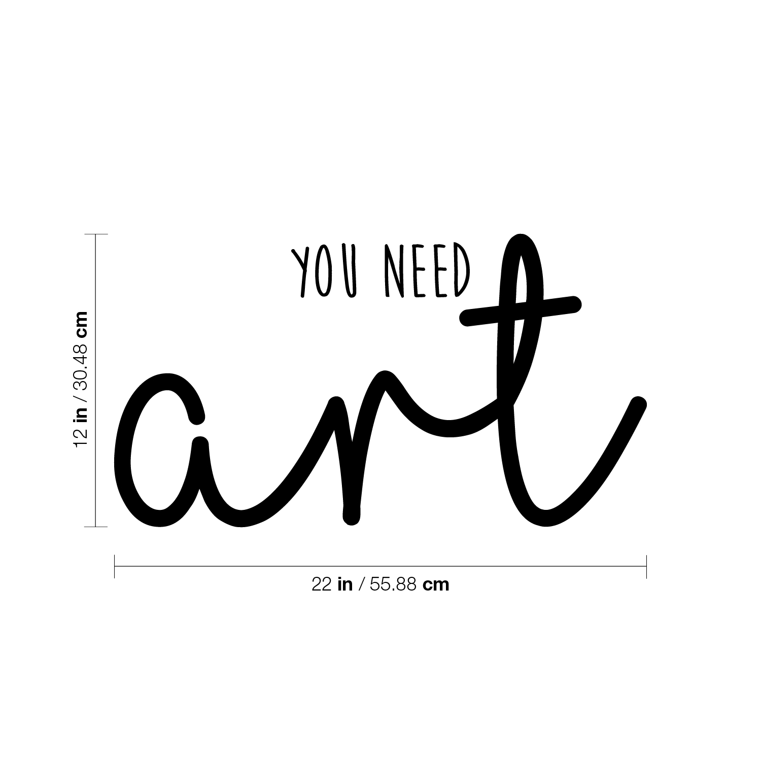 You Need Art - Black 12" x 22" Wall Art Decal Vinyl Sticker | eBay