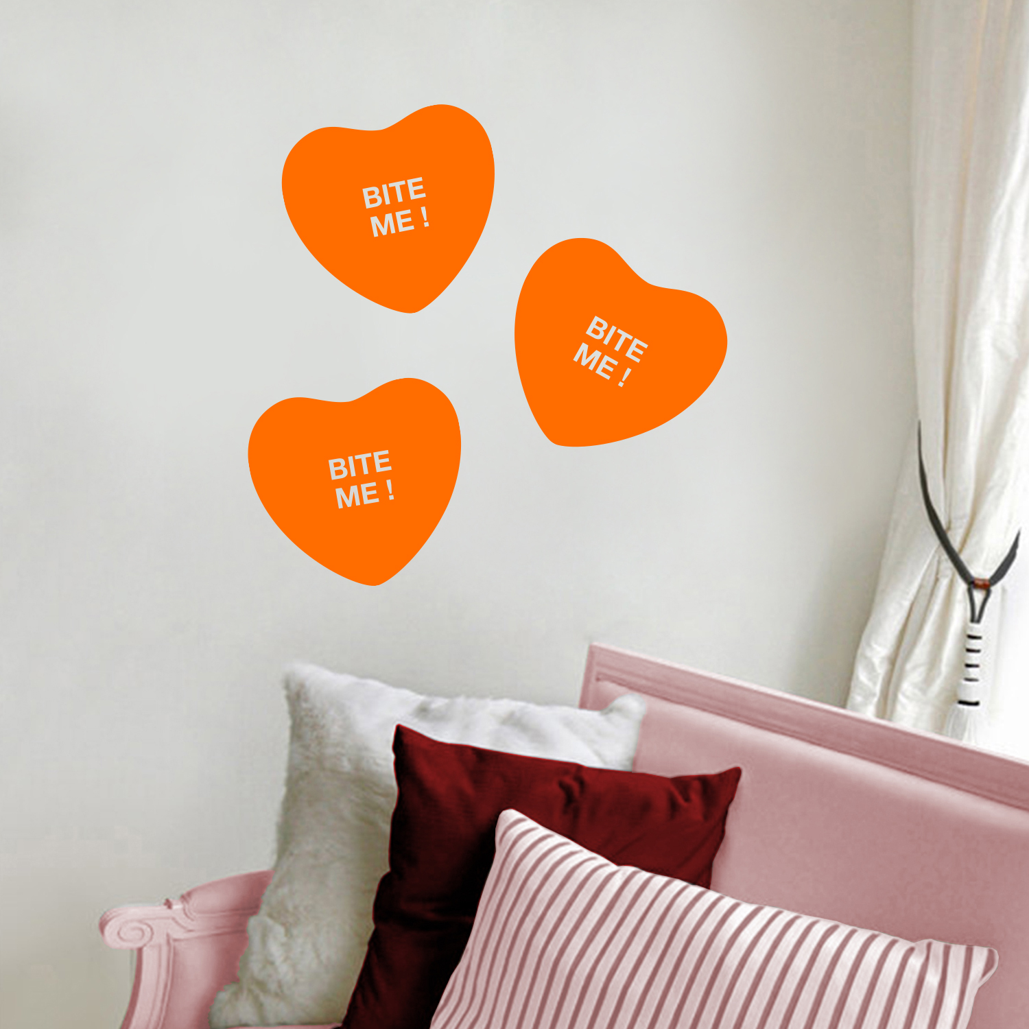 Bite Me Heart Candy - Orange 10" x 11" Wall Art Decal Vinyl Sticker | eBay