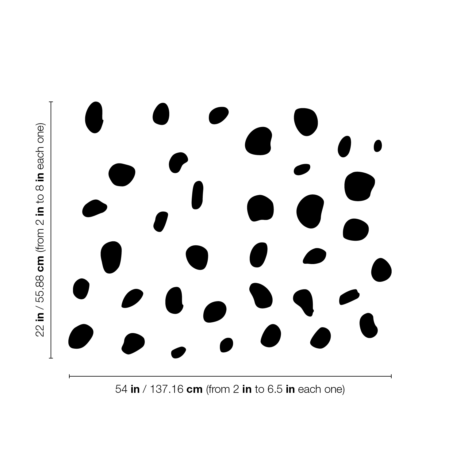 Spots Pattern - Black 22" x 54" Wall Art Decal Vinyl Sticker | eBay