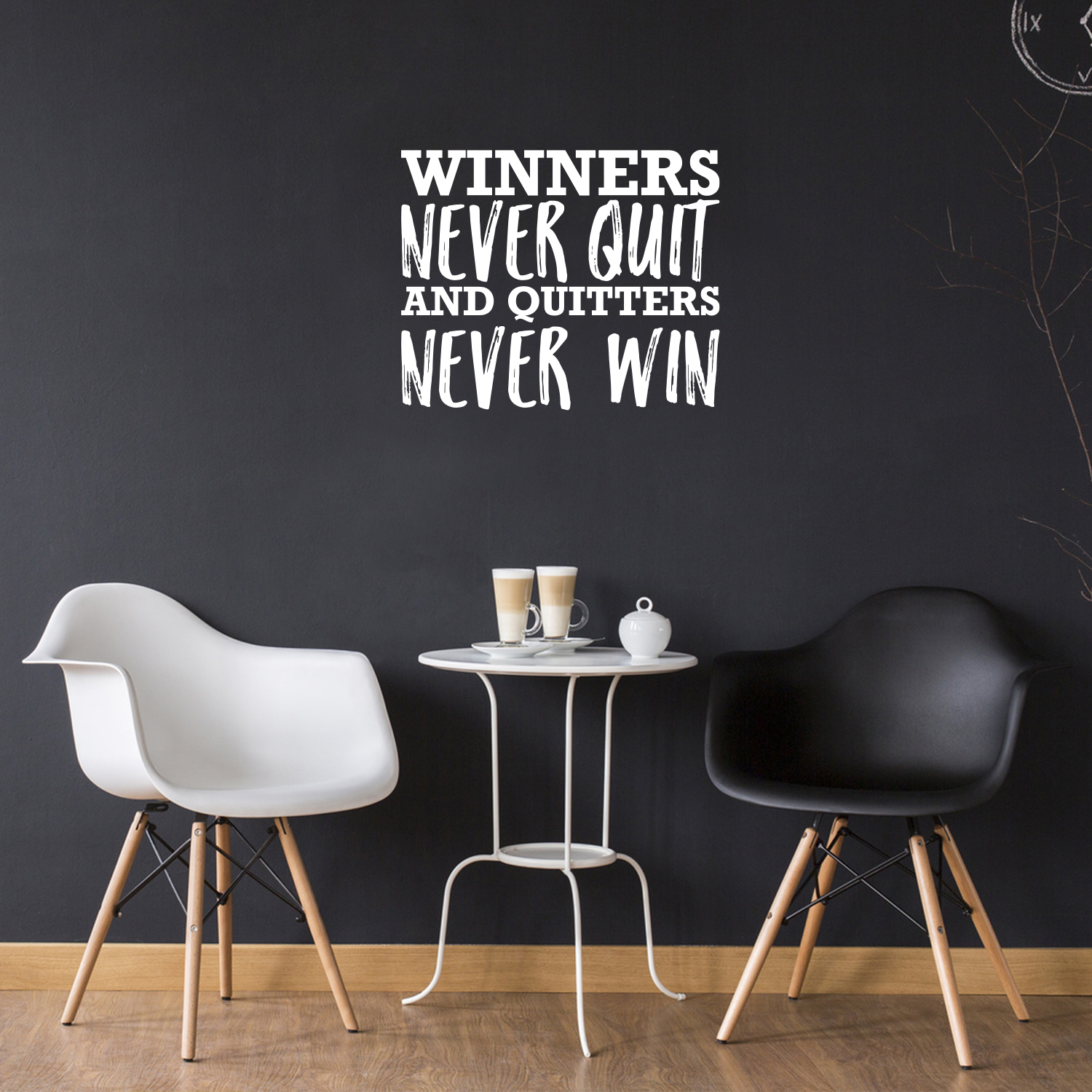 Winner Never Quit and Quitters Never Win - White 18" x 22" Wall Art ...