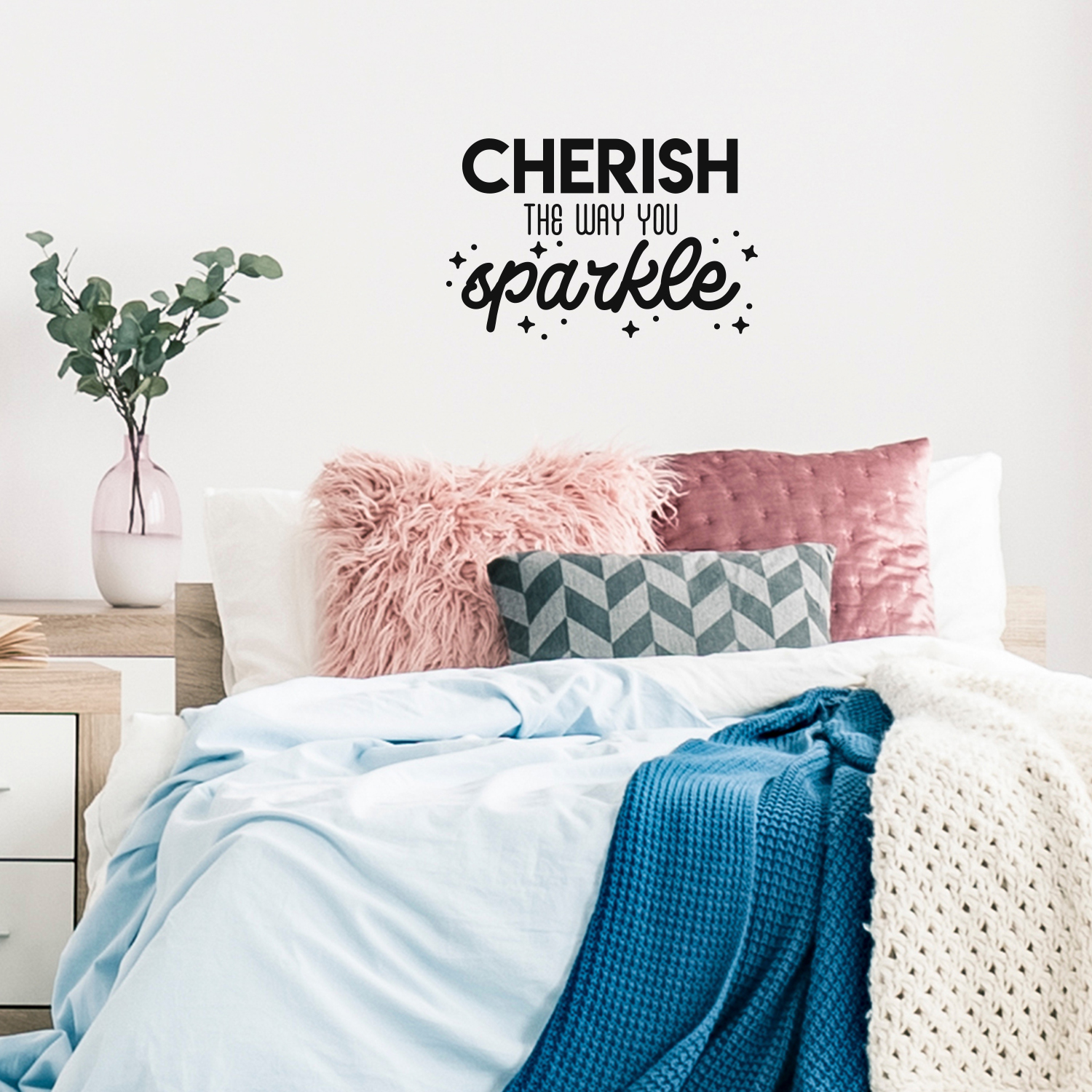 Cherish The Way You Sparkle - Black 17" x 26" Wall Art Decal Vinyl ...