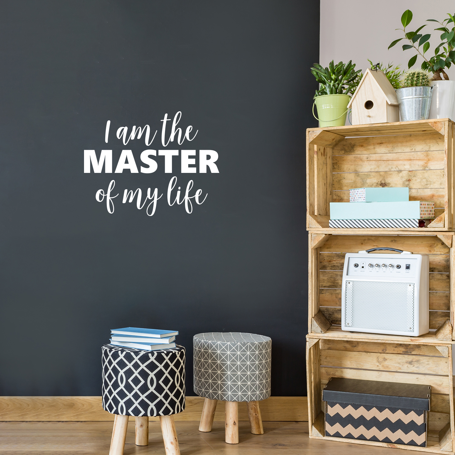 I Am The Master of My Life - White 17" x 22" Wall Art Decal Vinyl ...
