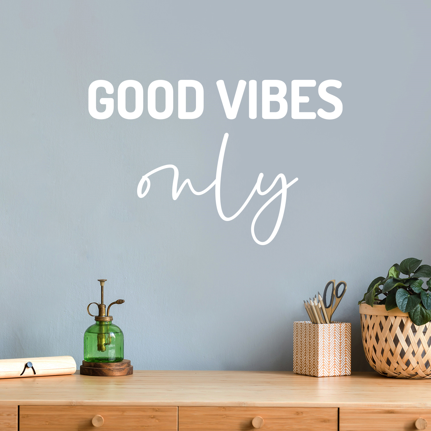 Good Vibes Only - White 13" x 20" Wall Art Decal Vinyl Sticker | eBay