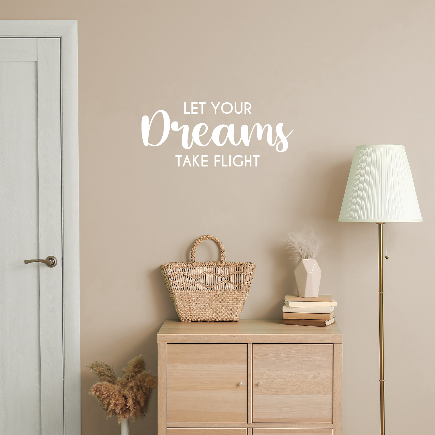 Let Your Dreams Take Flight - White 10.5" x 25" Wall Art Decal Vinyl ...