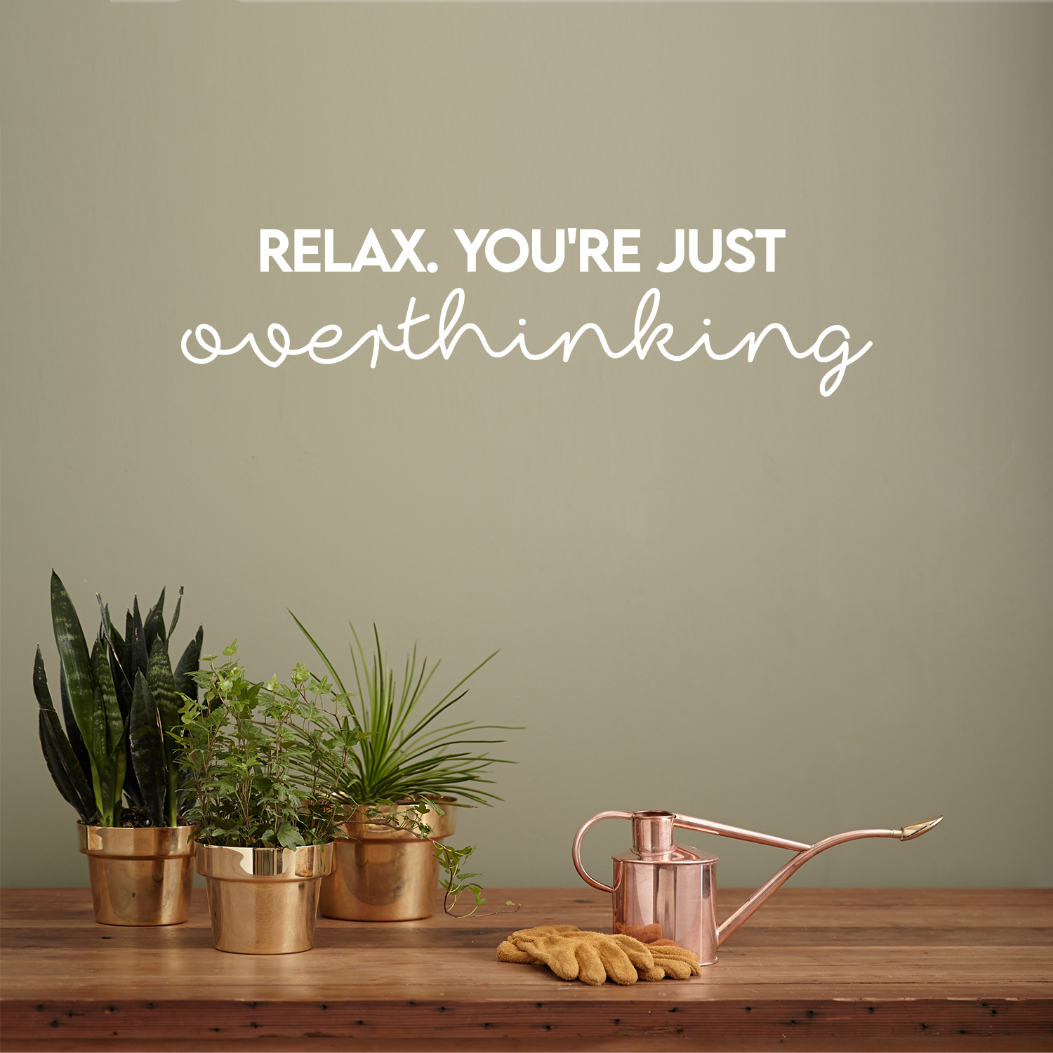 Relax You're Just Overthinking - White 6" x 25" Wall Art Decal Vinyl ...
