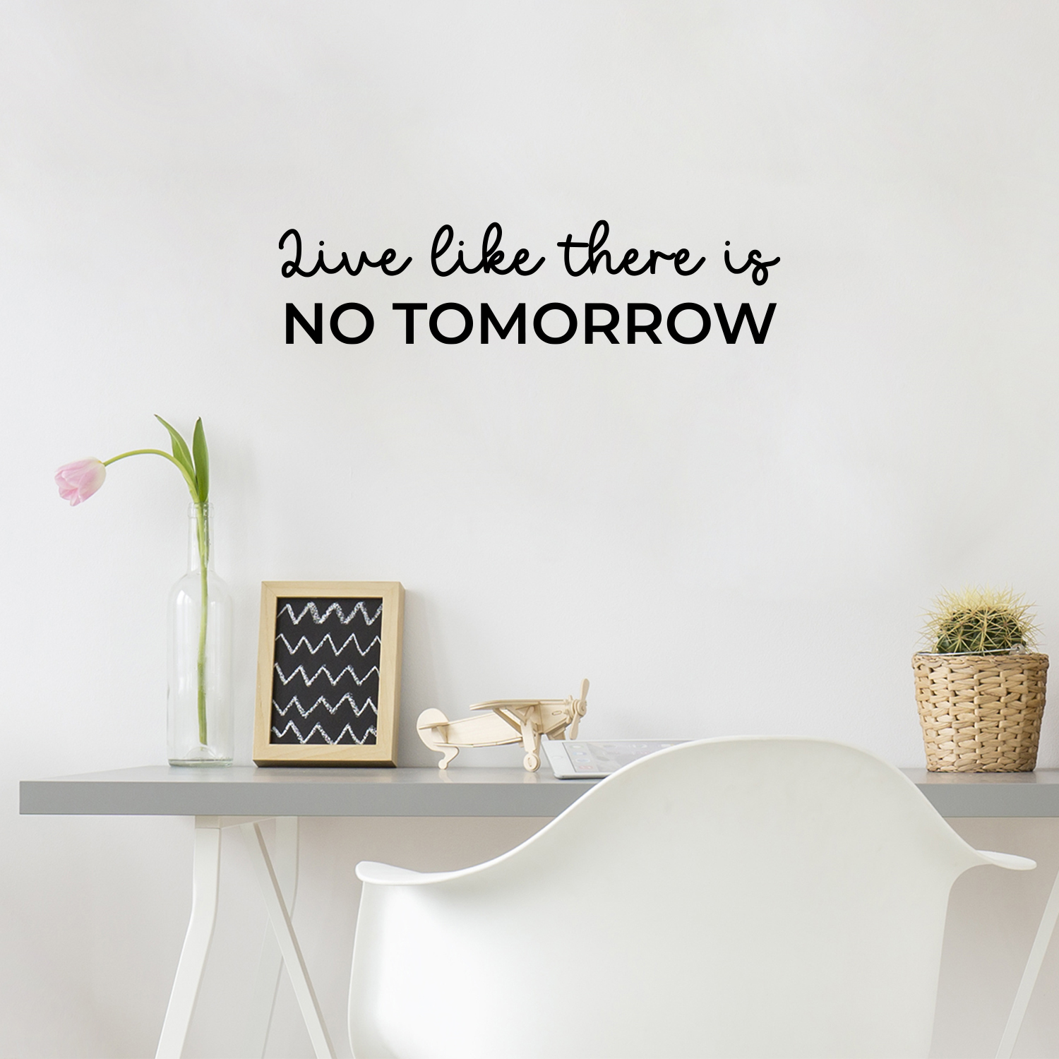 Live Like There is No Tomorrow - Black 6" x 25" Wall Art Decal Vinyl ...