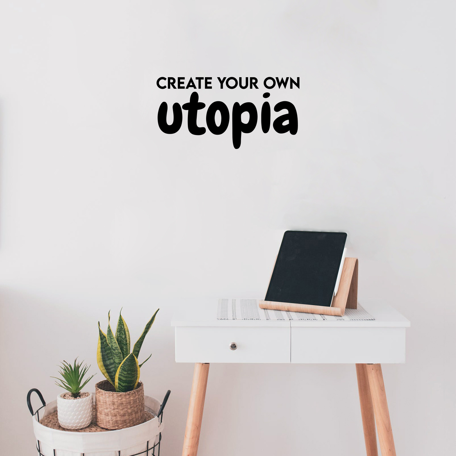 Create Your Own Utopia - Black 10" x 20" Wall Art Decal Vinyl Sticker ...