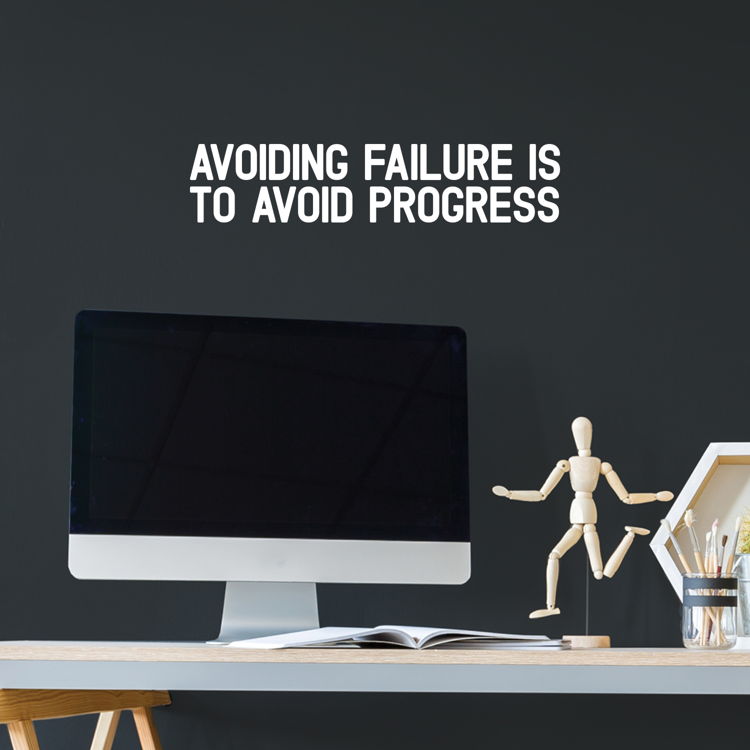 Avoiding Failure is to Avoid Progress - White 5.3" x 25" Wall Art Decal ...
