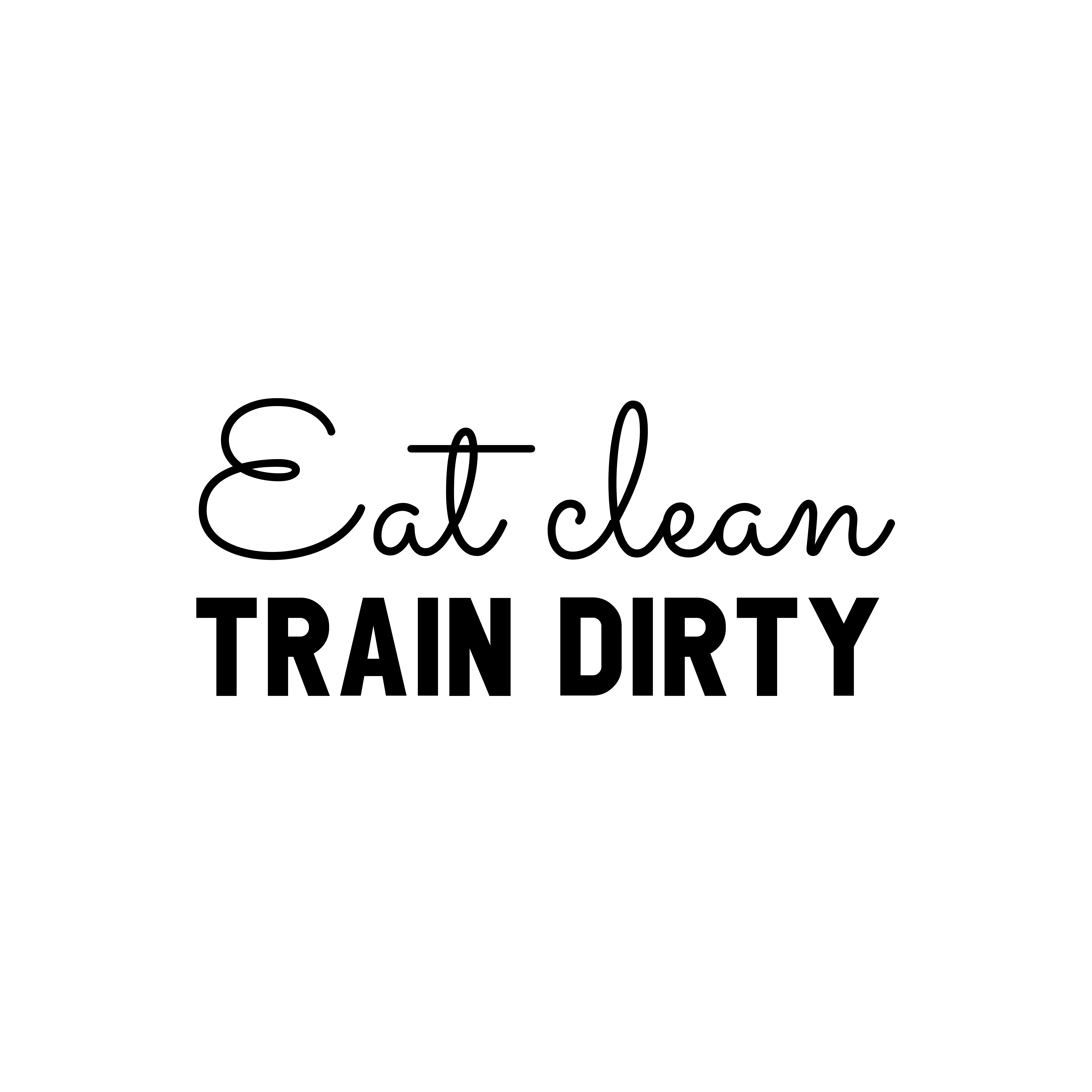 Vinyl Wall Art Decal - Eat Clean Train Dirty - 10.6" x 25" - Trendy ...