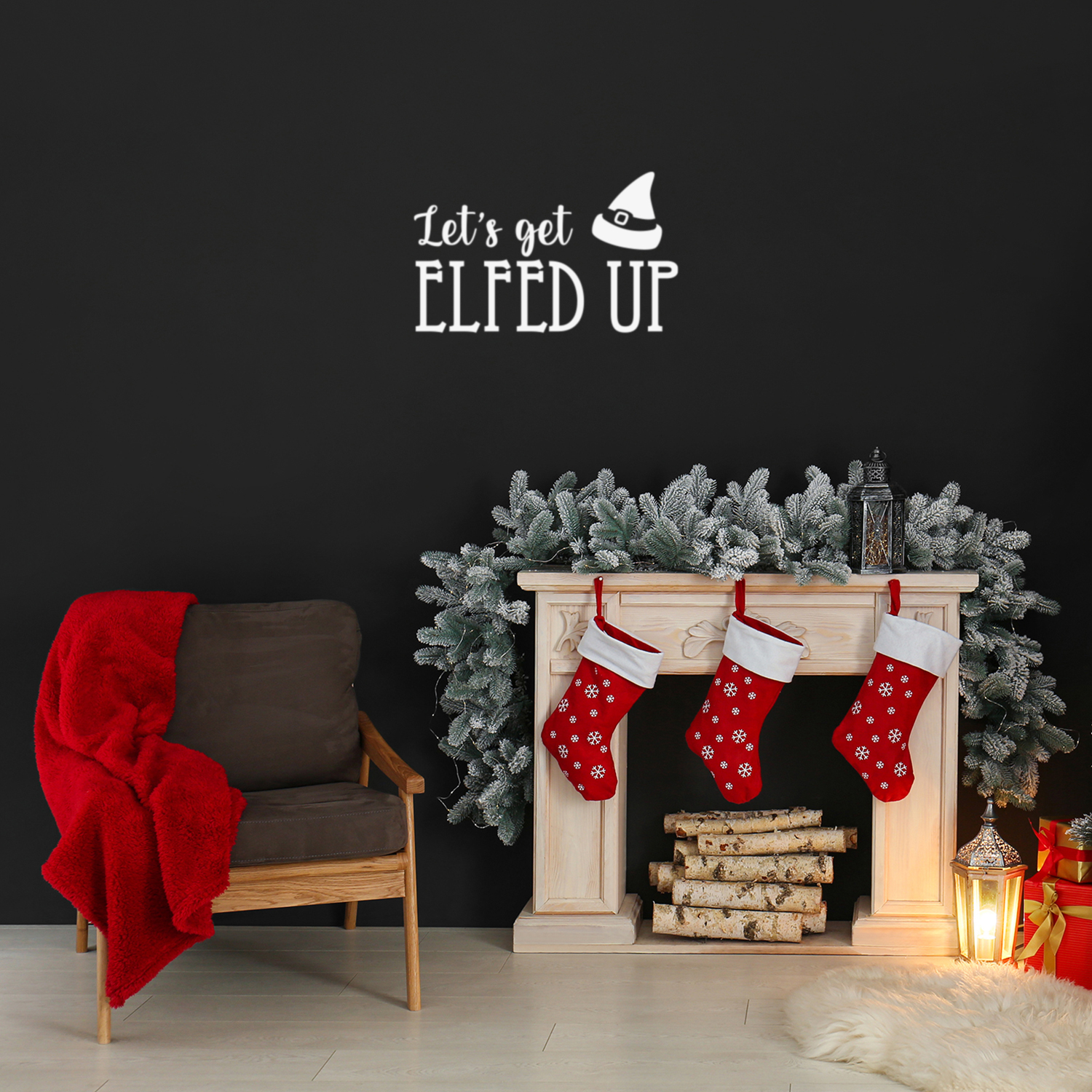 Let's Get Elfed Up - White 15" x 25" Wall Art Decal Vinyl Sticker | eBay
