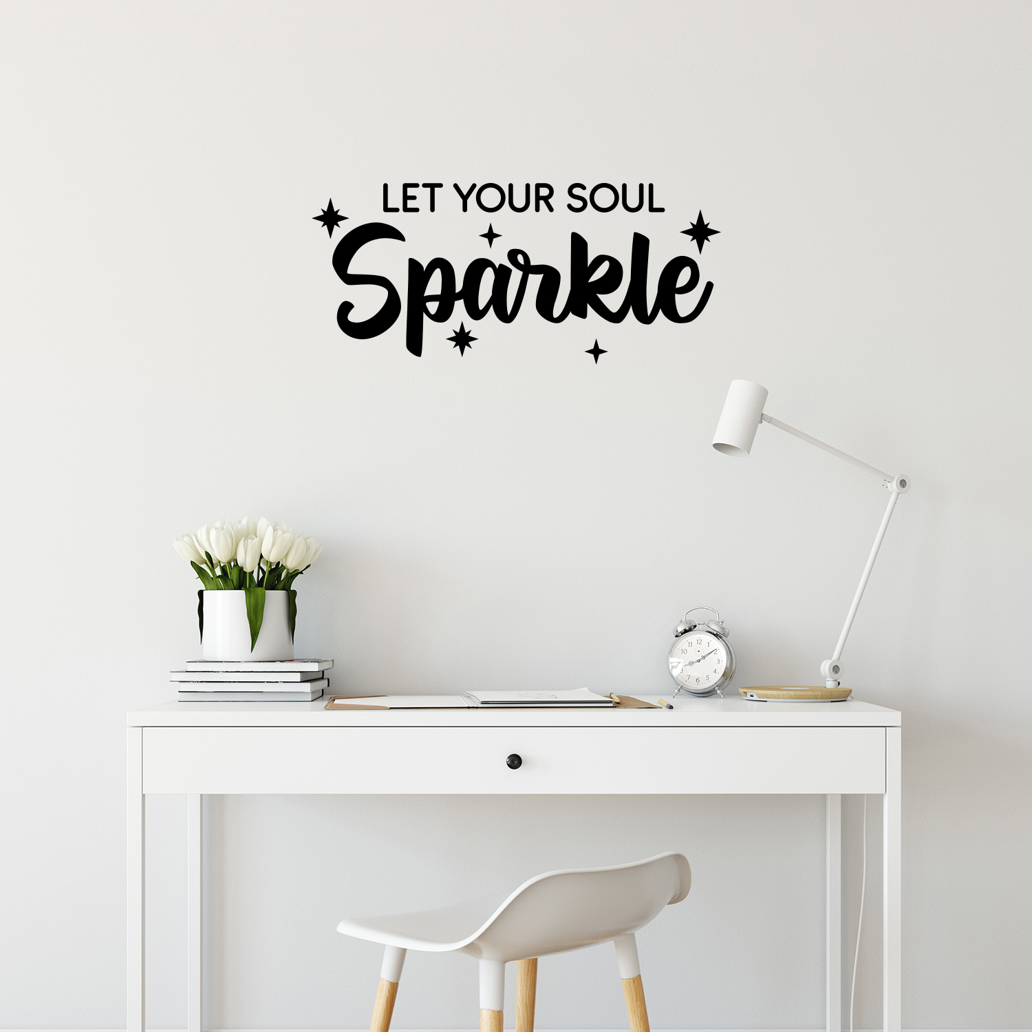 Let Your Soul Sparkle - Black 11.5" x 26" Wall Art Decal Vinyl Sticker ...