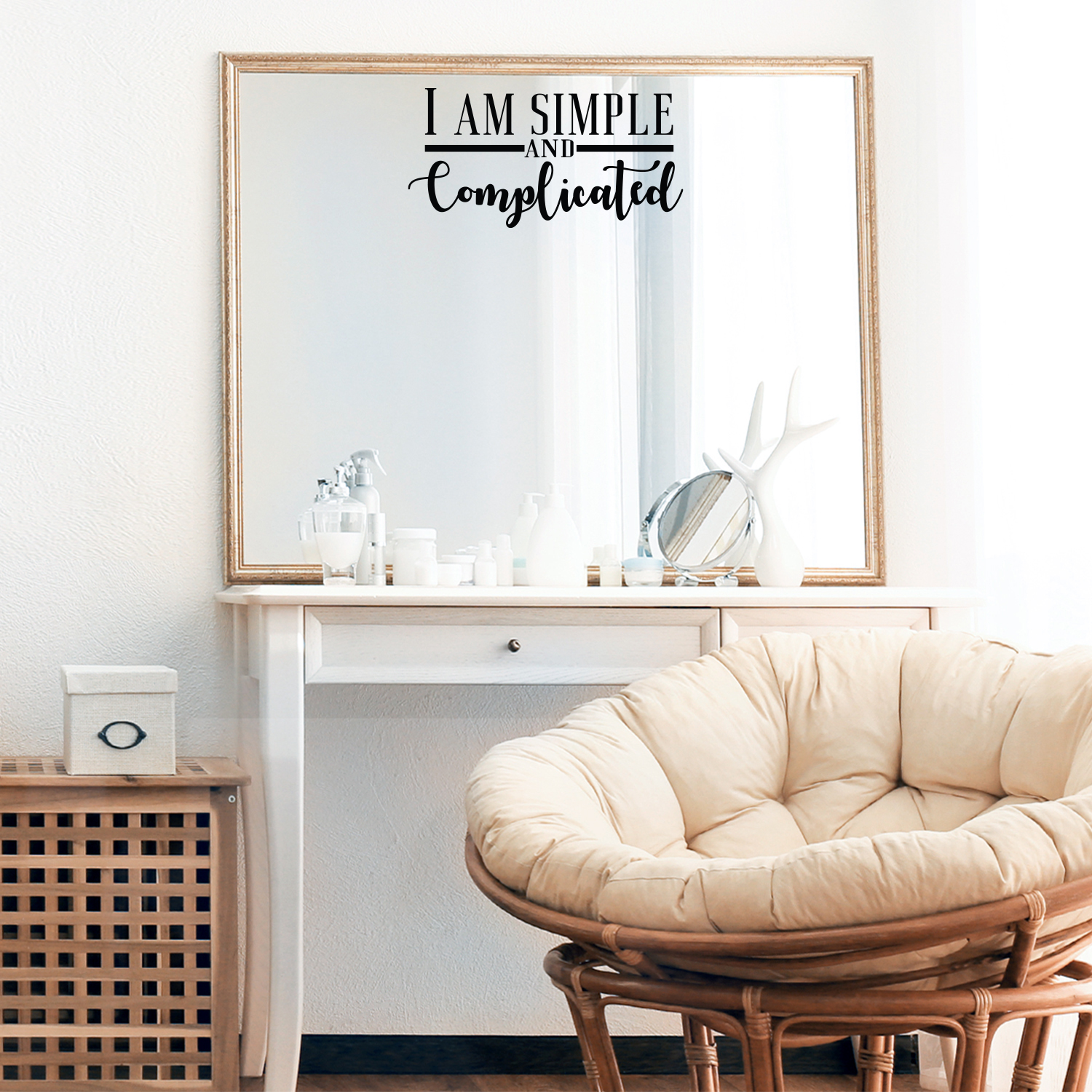 I Am Simple and Complicated - Black 12.7" x 25" Wall Art Decal Vinyl ...