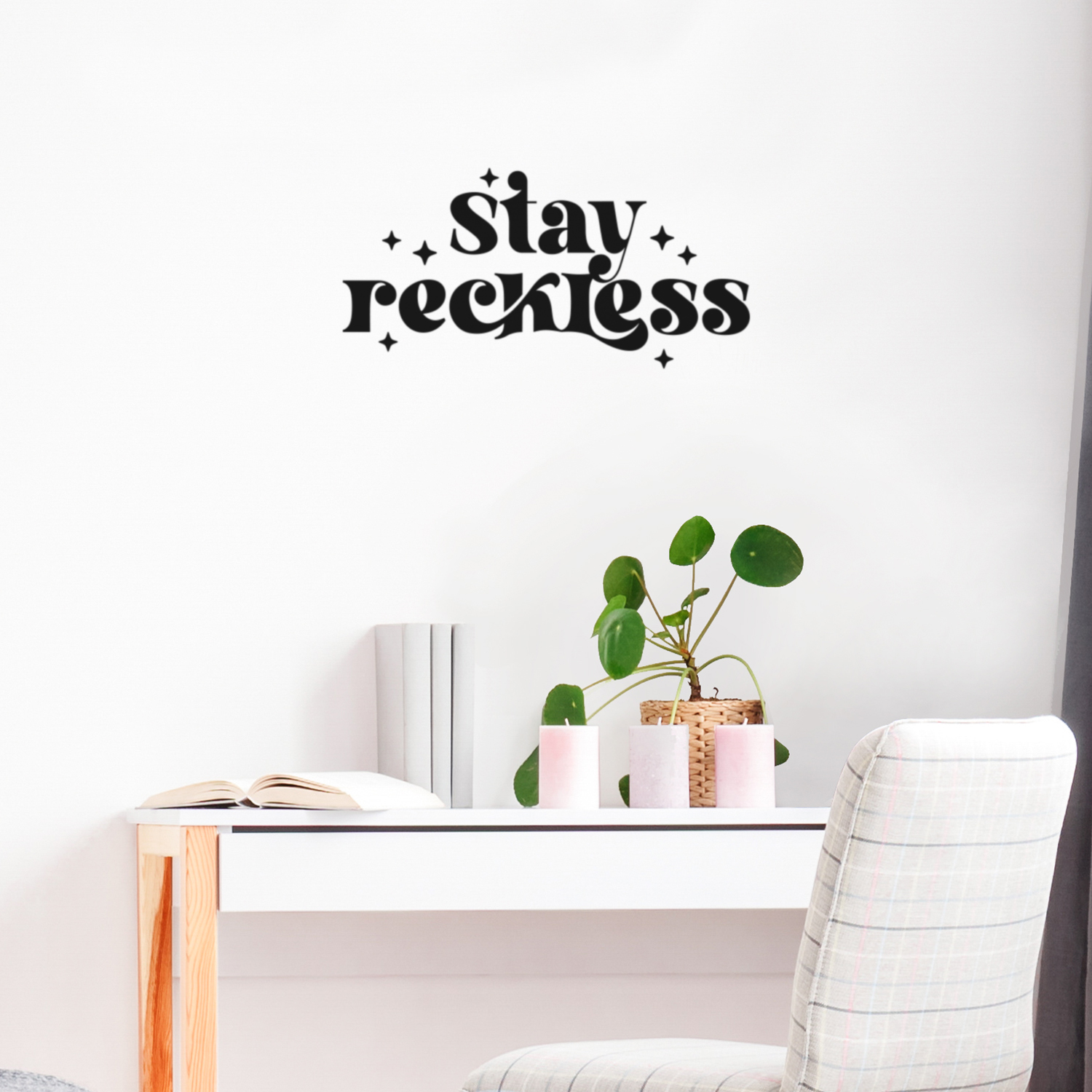 Stay Reckless - Black 12" x 25" Wall Art Decal Vinyl Sticker | eBay