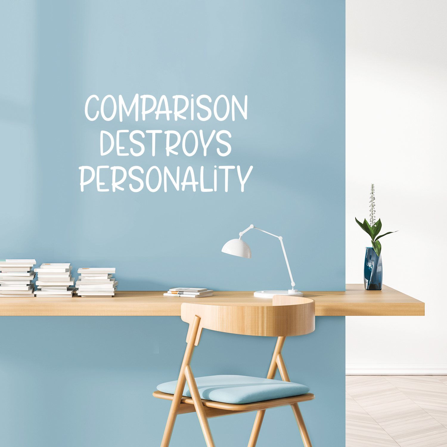 Comparison Destroys Personality - White 14" x 25" Wall Art Decal Vinyl ...