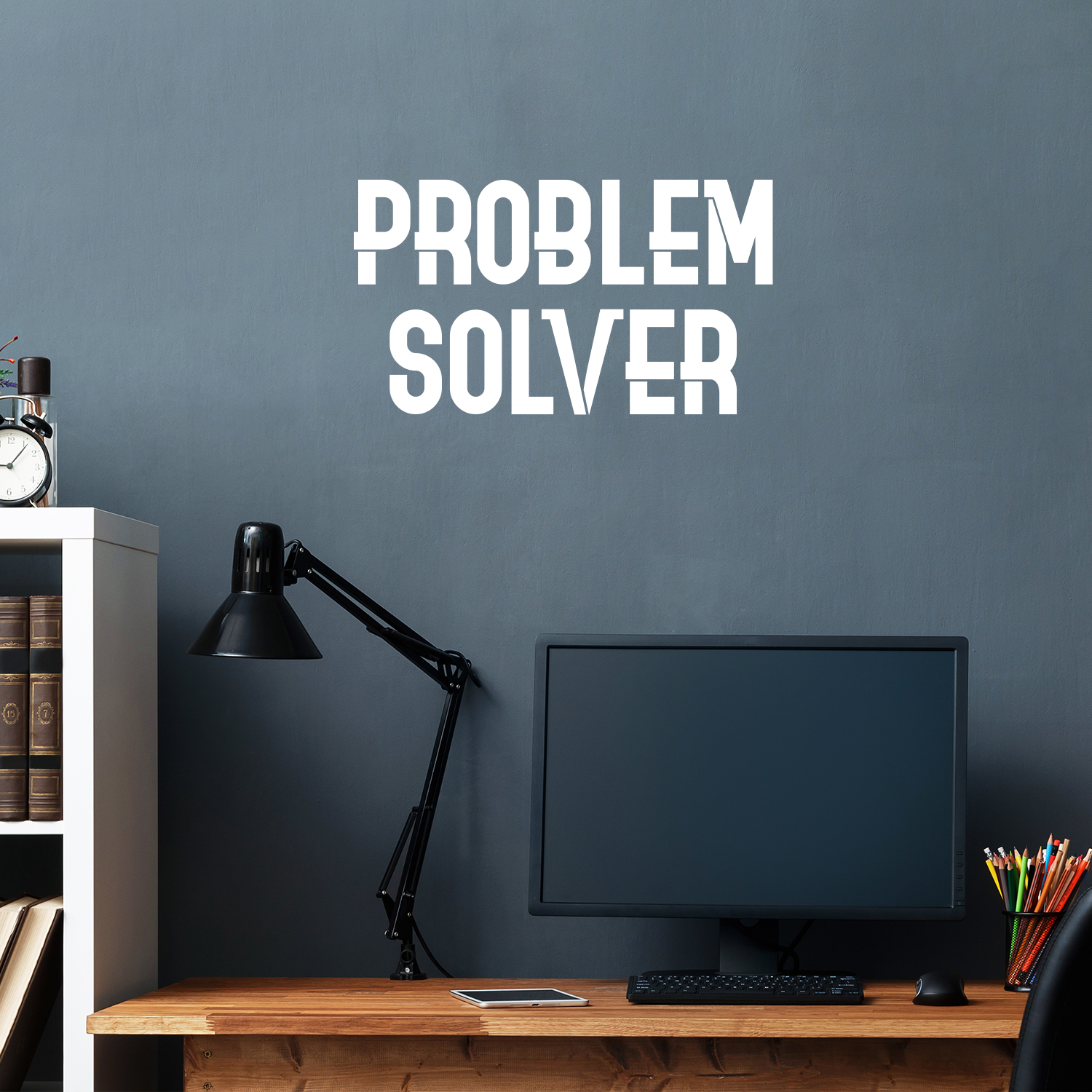 Problem Solver - White 11.2" x 20" Wall Art Decal Vinyl Sticker | eBay