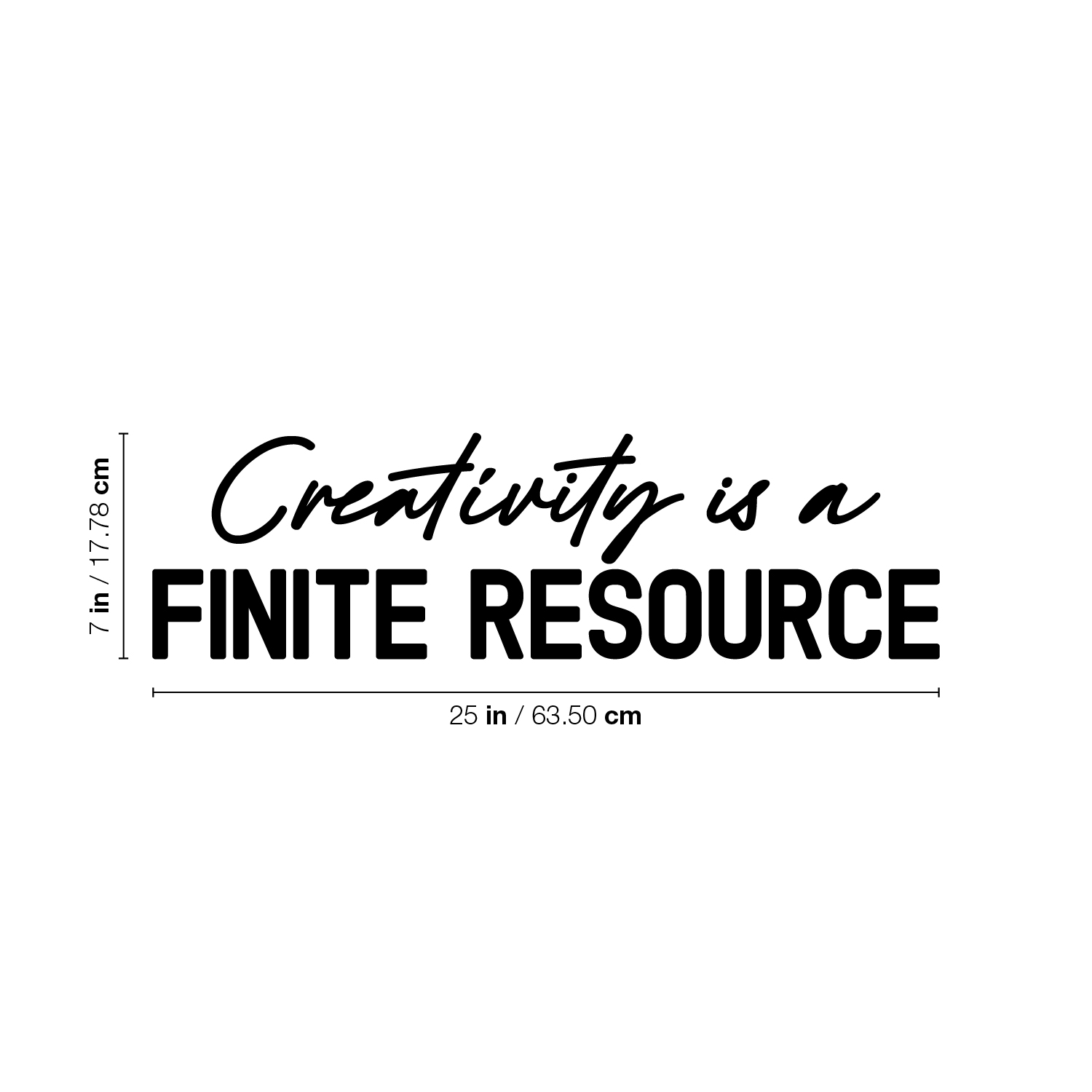 Creativity is A Finite Resource - Black 7" x 25" Wall Art Decal Vinyl ...