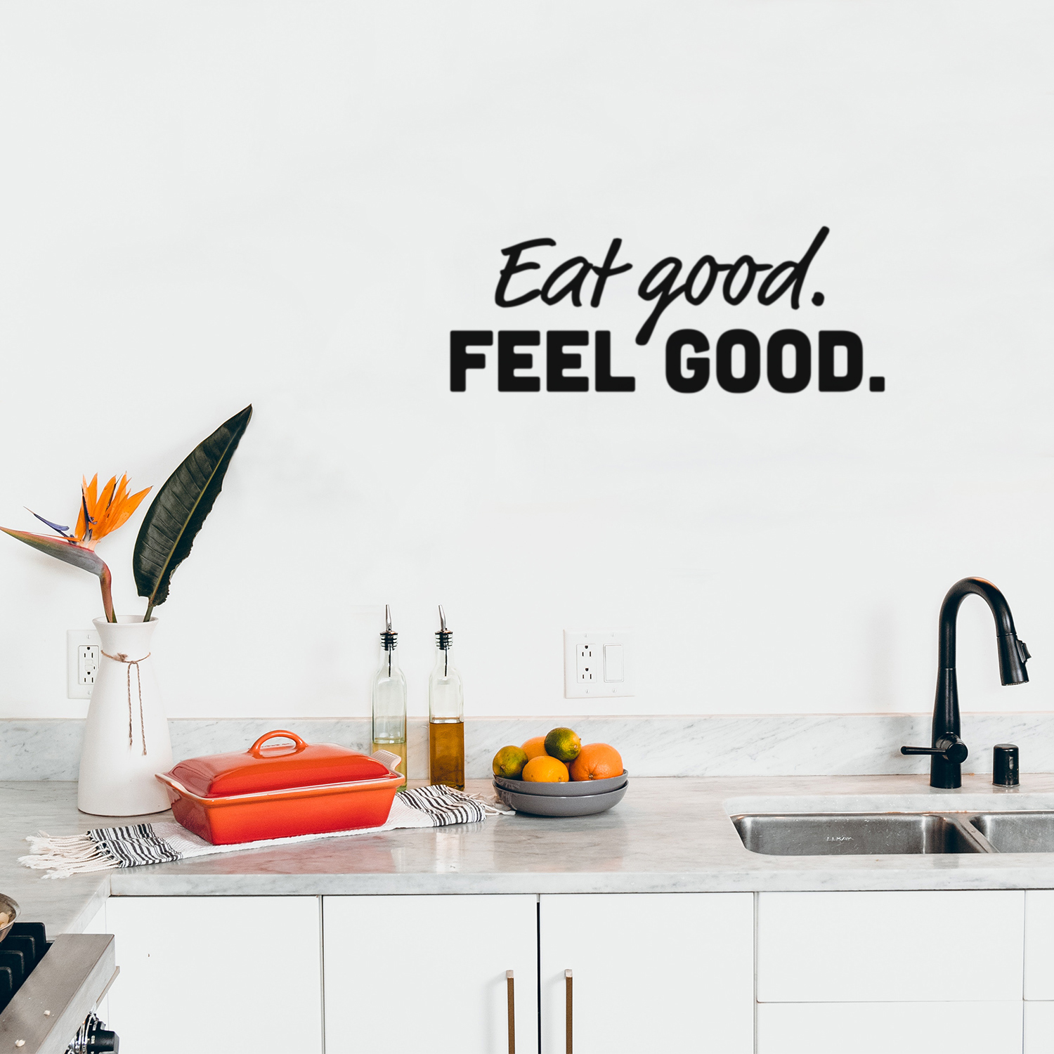 Eat Good. Feel Good - Black 10" x 25" Wall Art Decal Vinyl Sticker | eBay