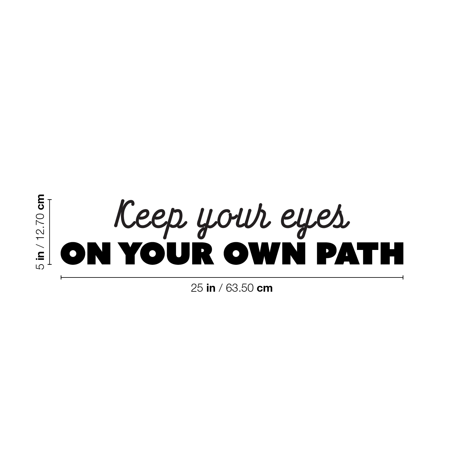 Keep Your Eyes On Your Own Path - Black 5" x 25" Wall Art Decal Vinyl ...