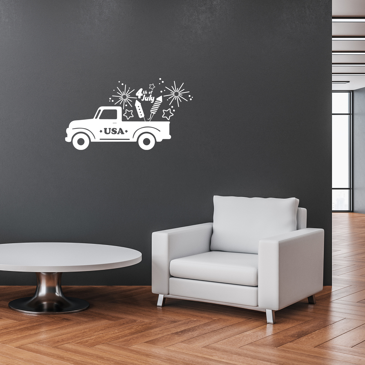 Truck Firework - White 16" x 28.5" Wall Art Decal Vinyl Sticker | eBay