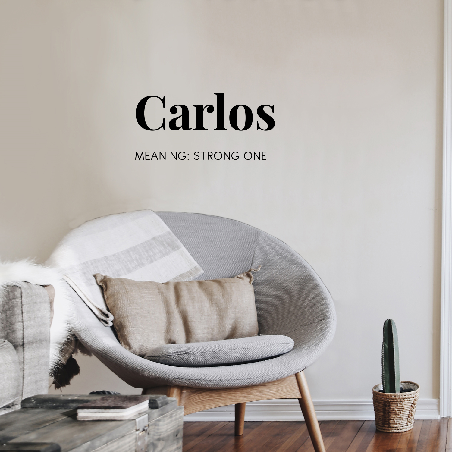 Carlos Meaning - Black 12" x 25" Wall Art Decal Vinyl Sticker | eBay