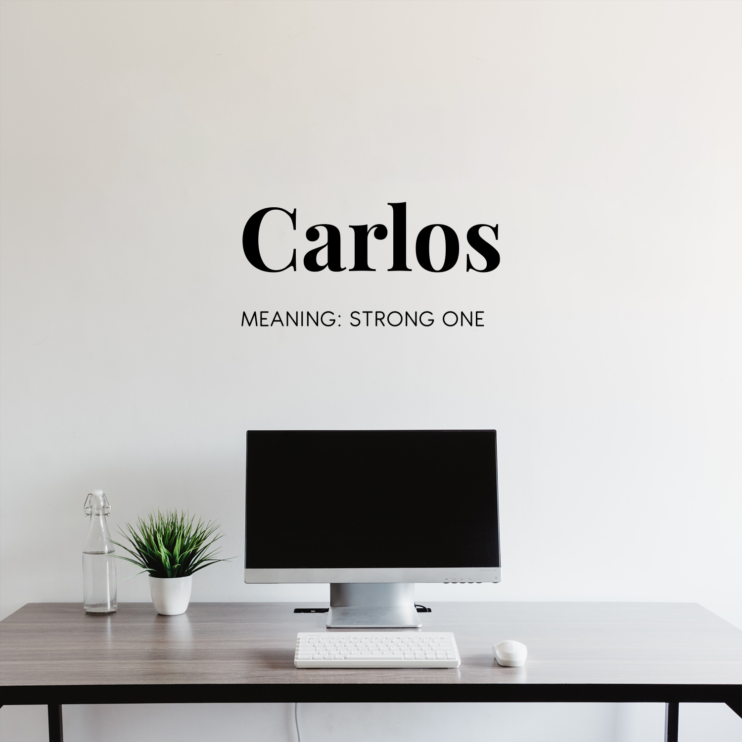 Carlos Meaning - Black 12" x 25" Wall Art Decal Vinyl Sticker | eBay