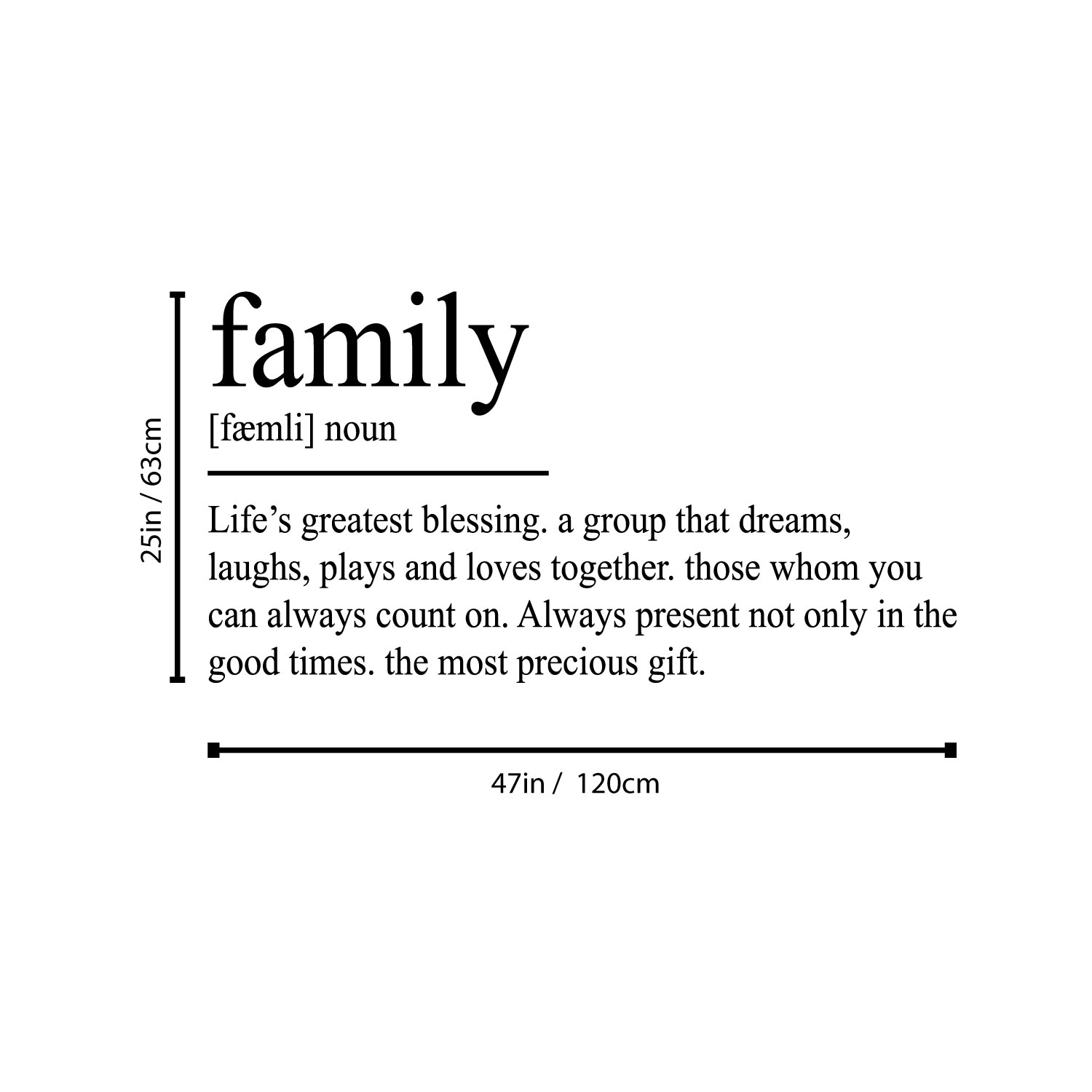 Family Definition - Black 25" x 47" Wall Art Decal Vinyl Sticker | eBay