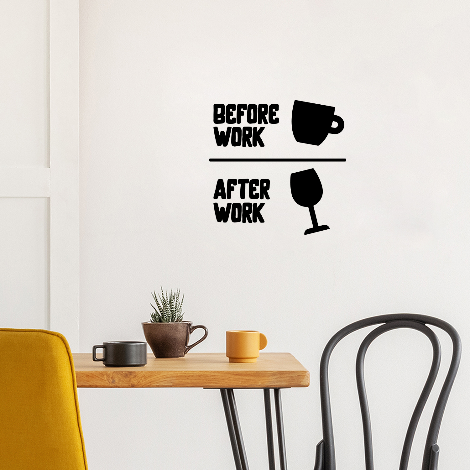 Before Work After Work - Black 12" x 12" Wall Art Decal Vinyl Sticker ...