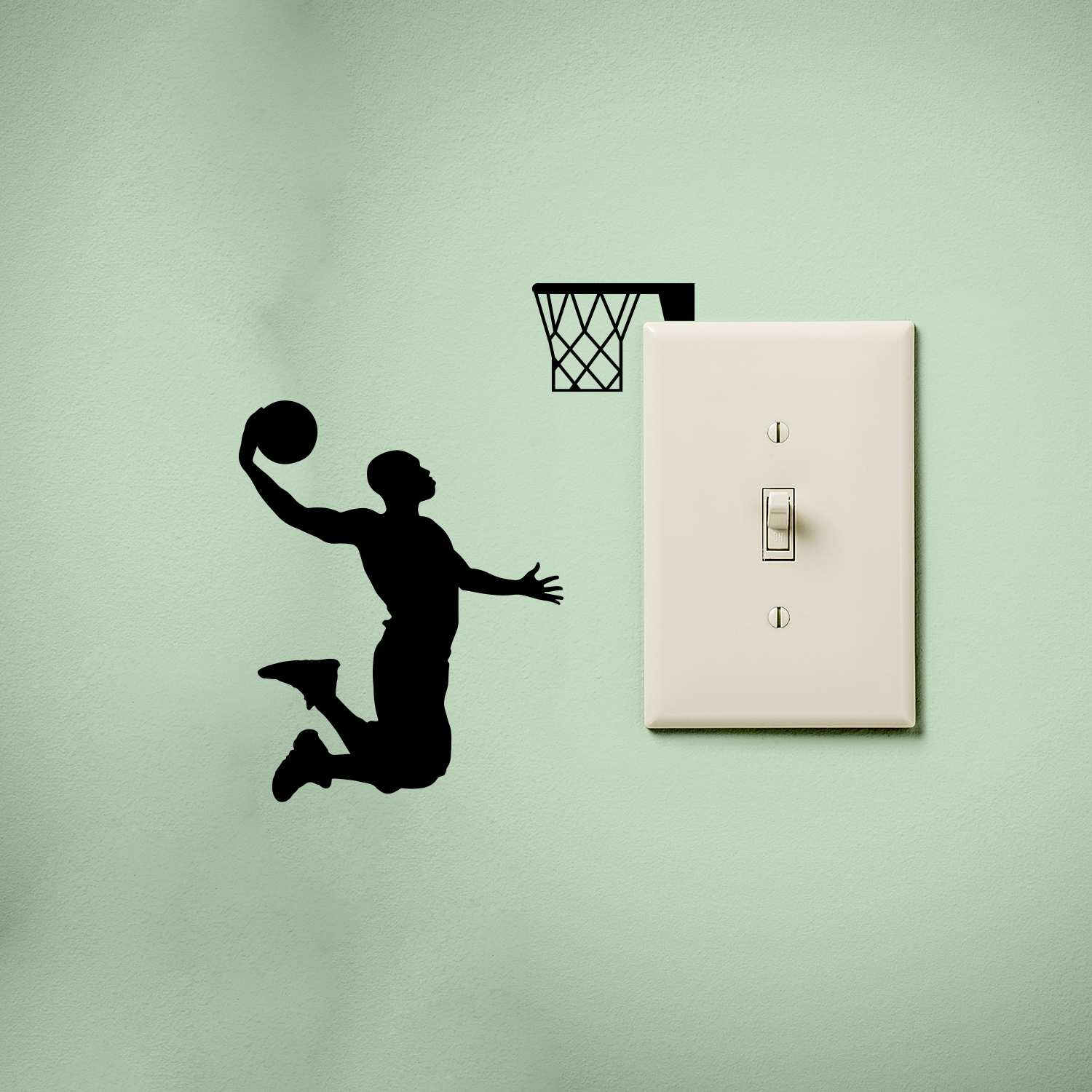 Slam Dunk Basketball - Black 5.1" x 4.3" Wall Art Decal Vinyl Sticker ...