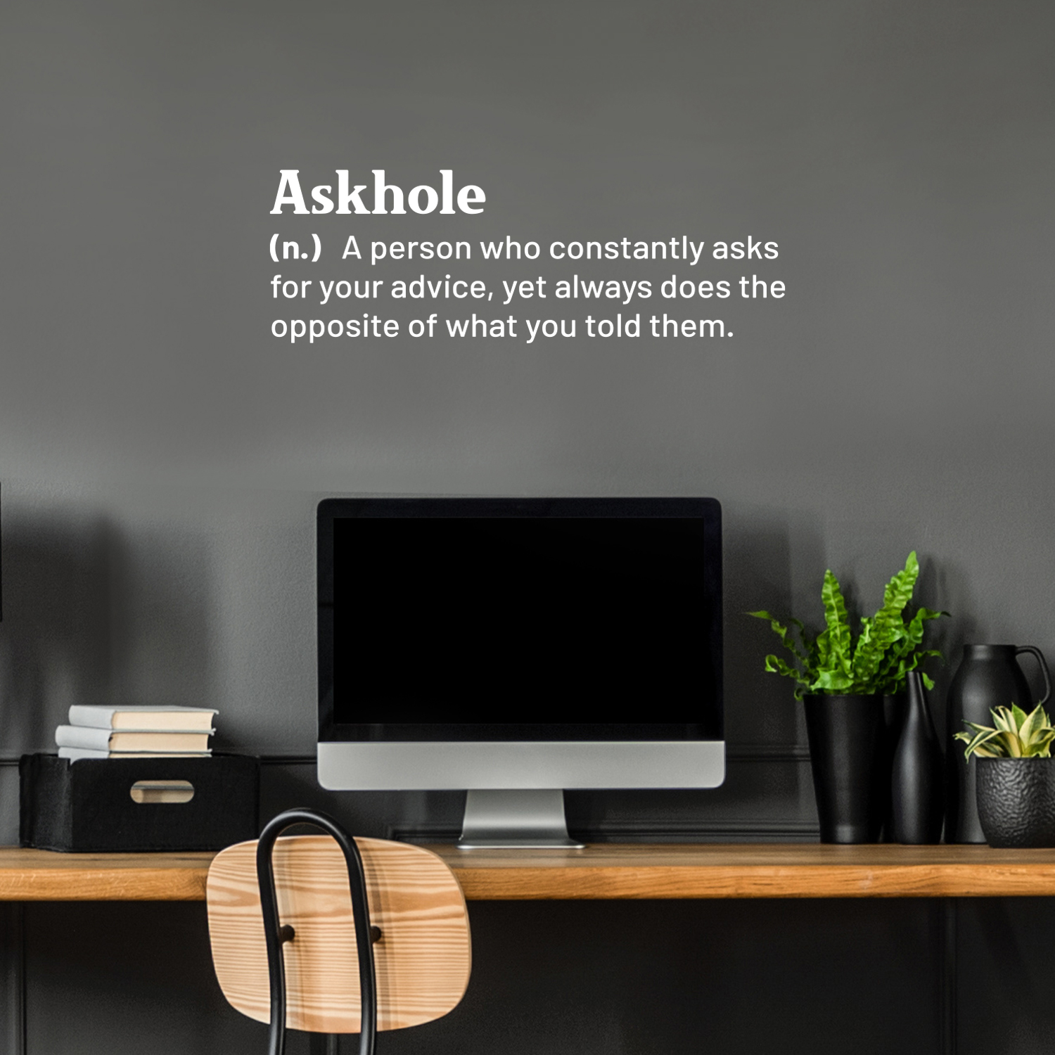 Askhole Definition - Vinyl Wall Decal Funny Sarcastic Humor Decor White ...
